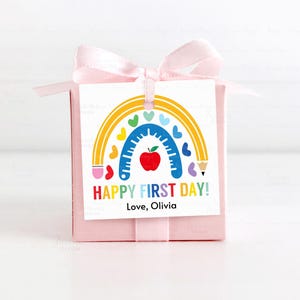 Happy First Day of School Tag, Back to School Gift Tag, First Day of ...