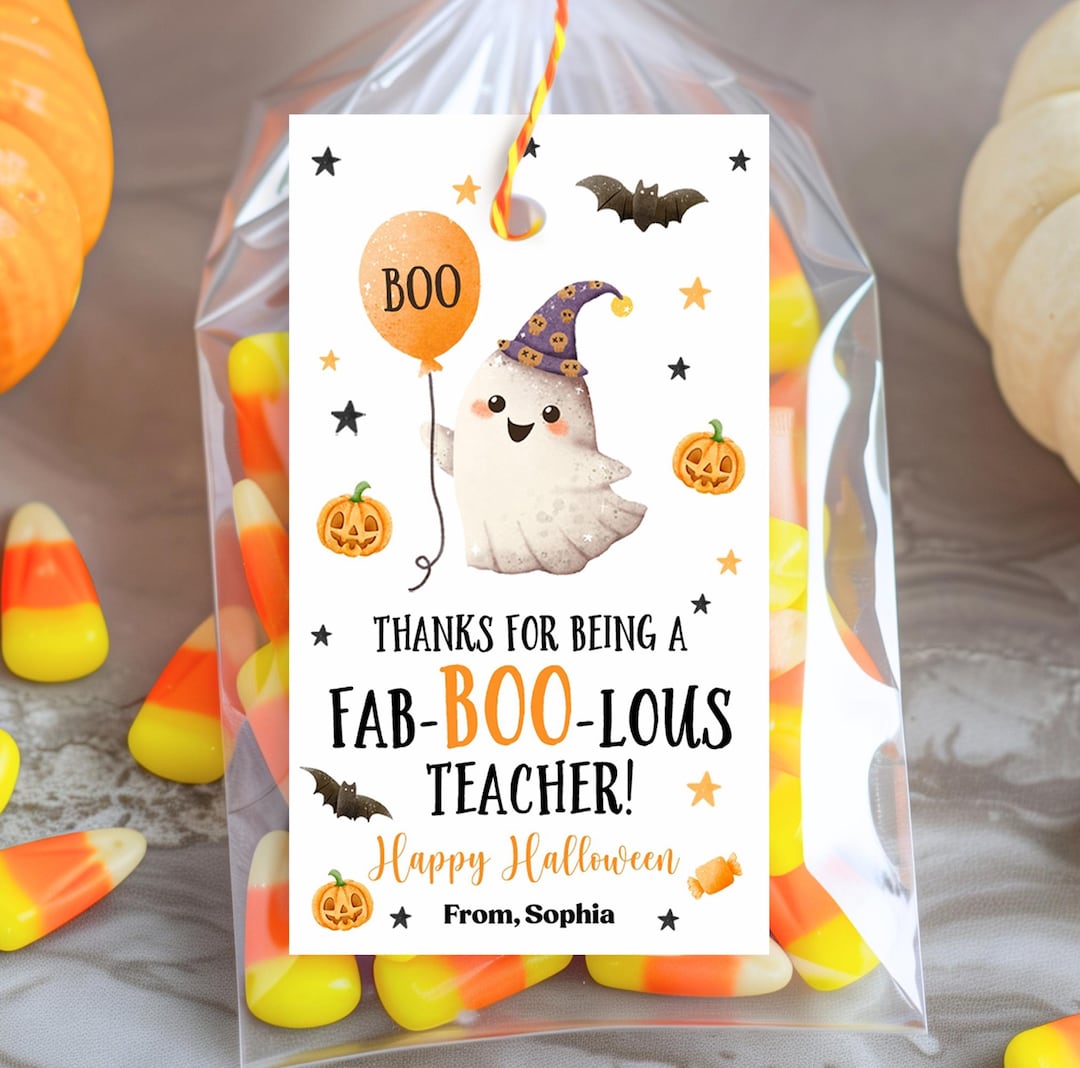 Thanks for Being A Fabboolous Teacher Happy Halloween Gift Tag ...