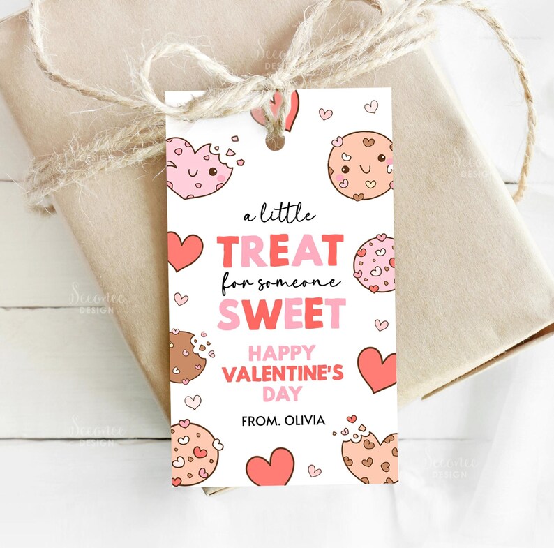 Valentine Cookie Gift Tag Printable A Little Treat for Someone Sweet ...