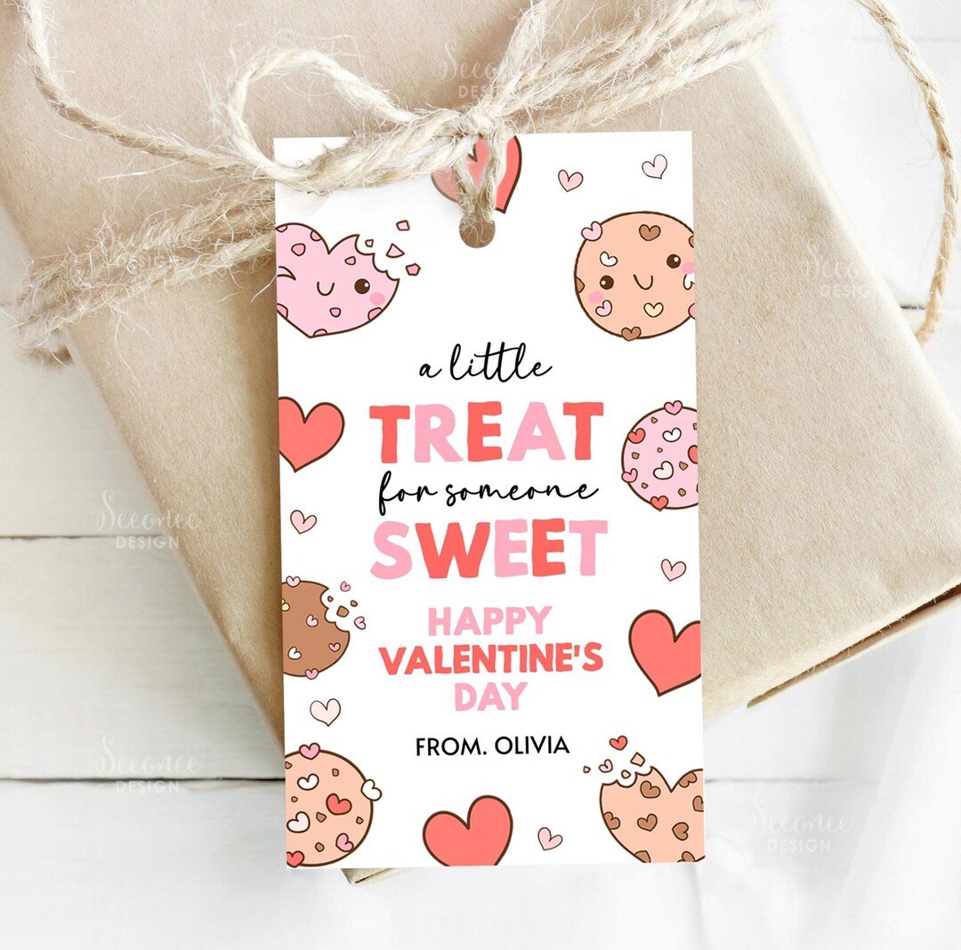Valentine Cookie Gift Tag Printable A Little Treat for Someone Sweet ...