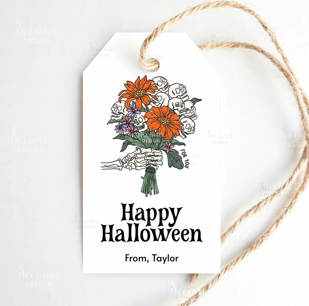 Editable Happy Halloween Gift Tags, Trick or Treat Favor Tags, Happy ...
