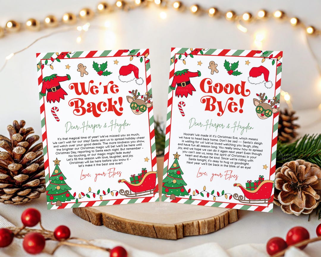 Elf Arrival Letter, Goodbye Elf Letter Kit, We're Back Elves Farewell ...