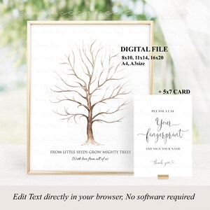 INSTANT DOWNLOAD Editable Anniversary Fingerprint Tree Art Gift ...