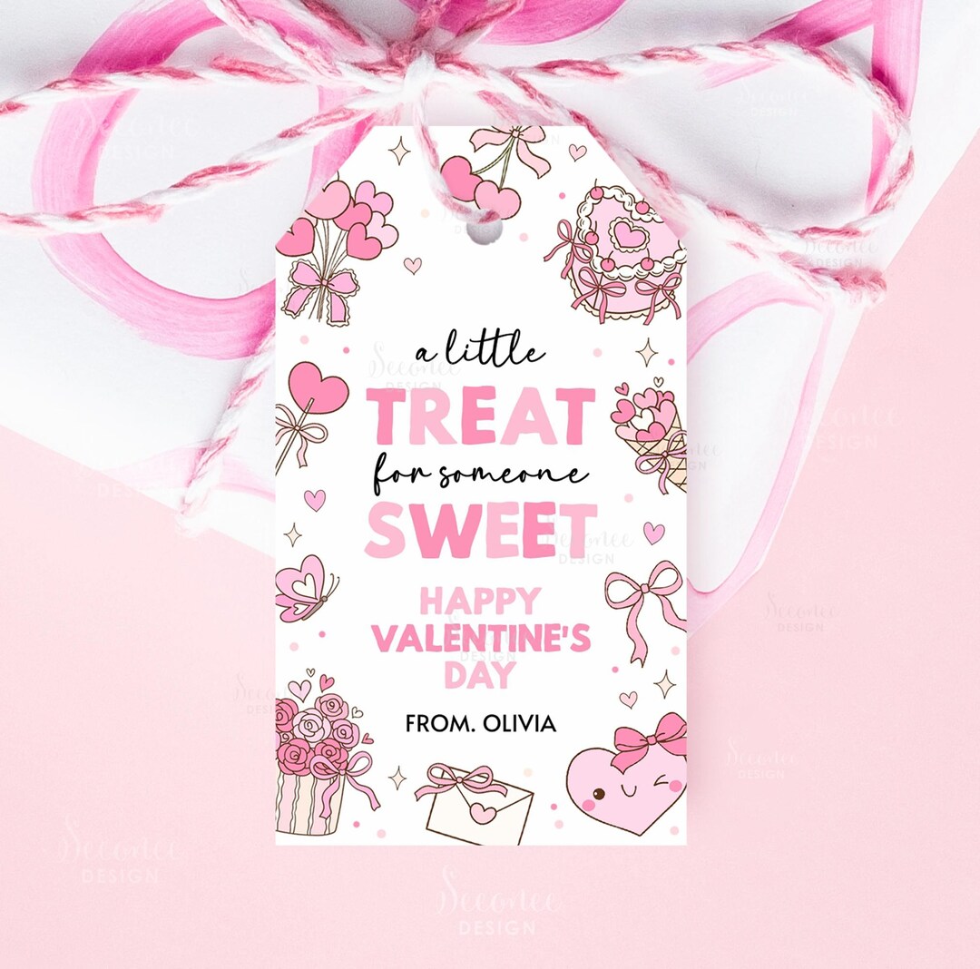 Valentine Gift Tag Printable A Little Treat for Someone Sweet Tag ...