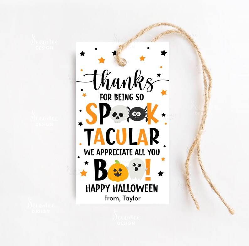 Printable Spooktacular Halloween Favor Tags Halloween Appreciation Gift ...