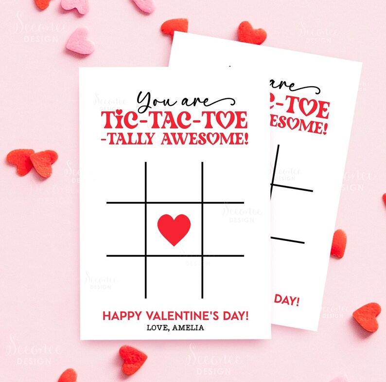 Printable Valentine's Day Tic Tac Toe Cards Kids Valentine Activity ...