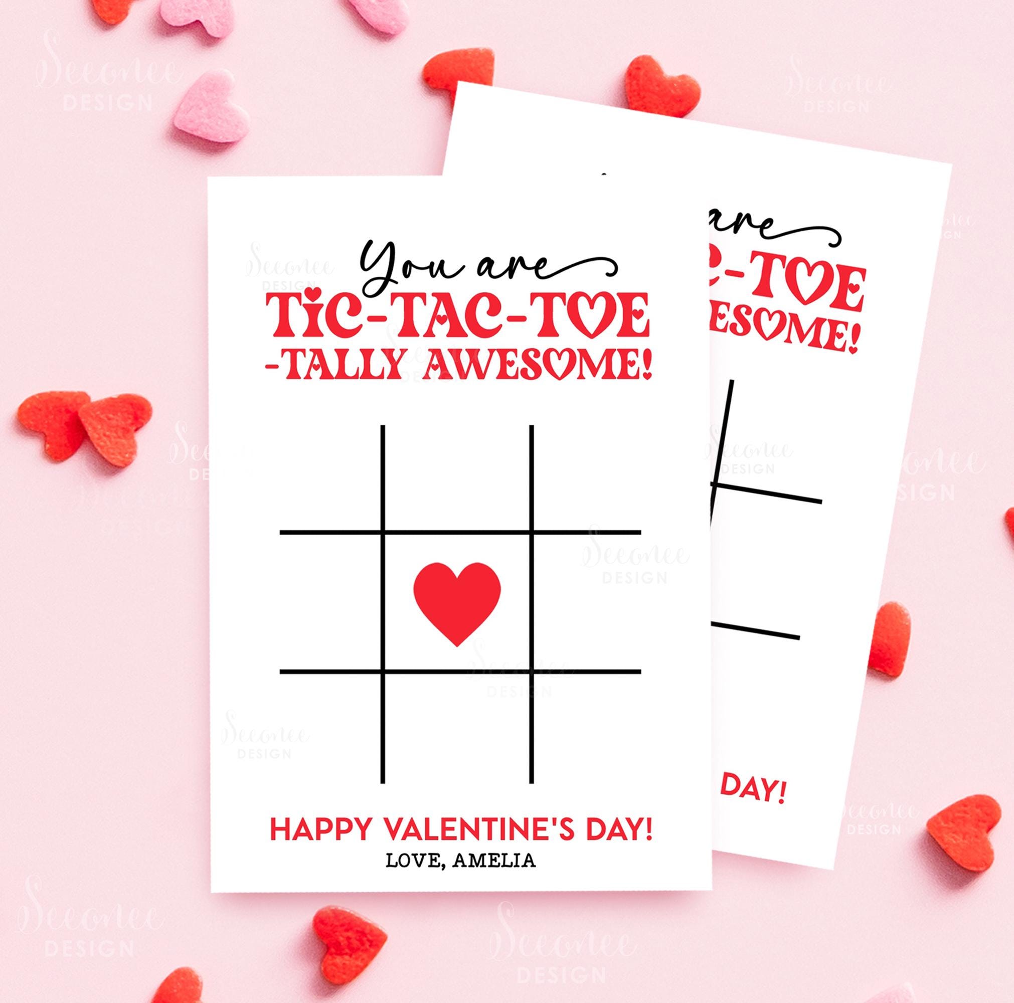 Printable Valentine's Day Tic Tac Toe Cards Kids Valentine Activity ...