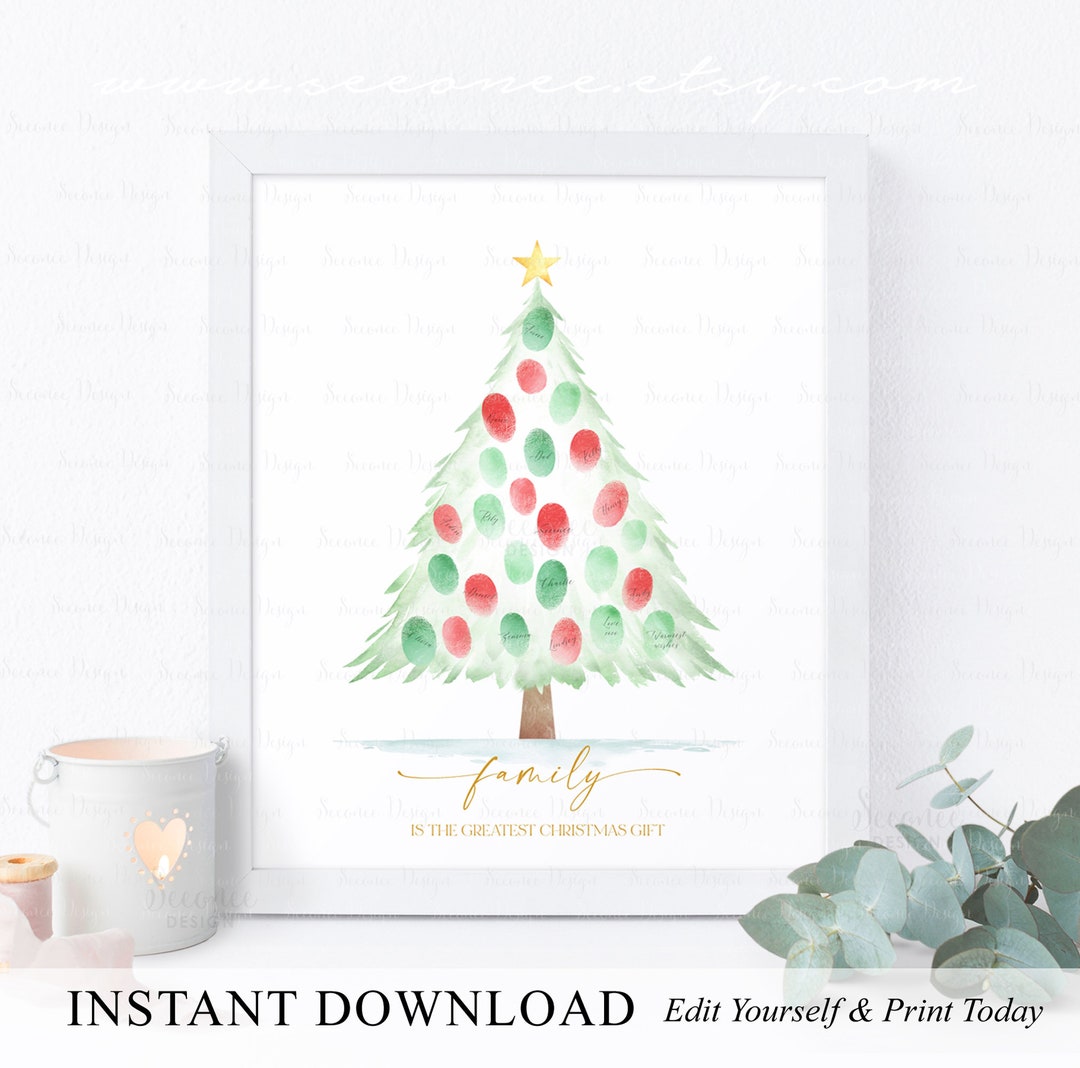 INSTANT DOWNLOAD Editable Christmas Family Tree Gift Ideas, Family ...