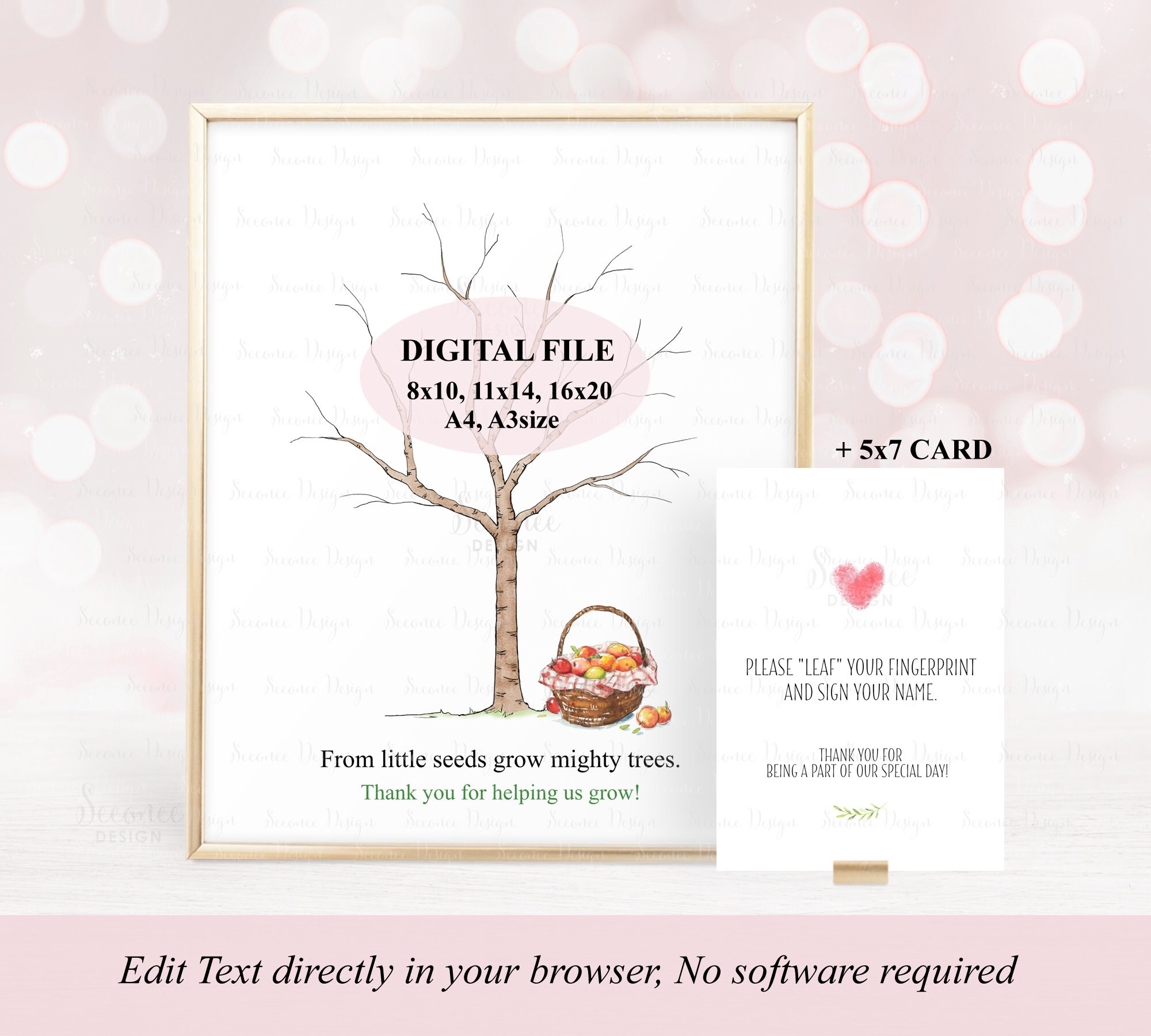 INSTANT DOWNLOAD Editable Apple Fingerprint Tree Teacher Appreciation ...