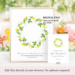 Editable Lemon Teacher Appreciation Gift Fingerprint Art Ideas, Thank ...