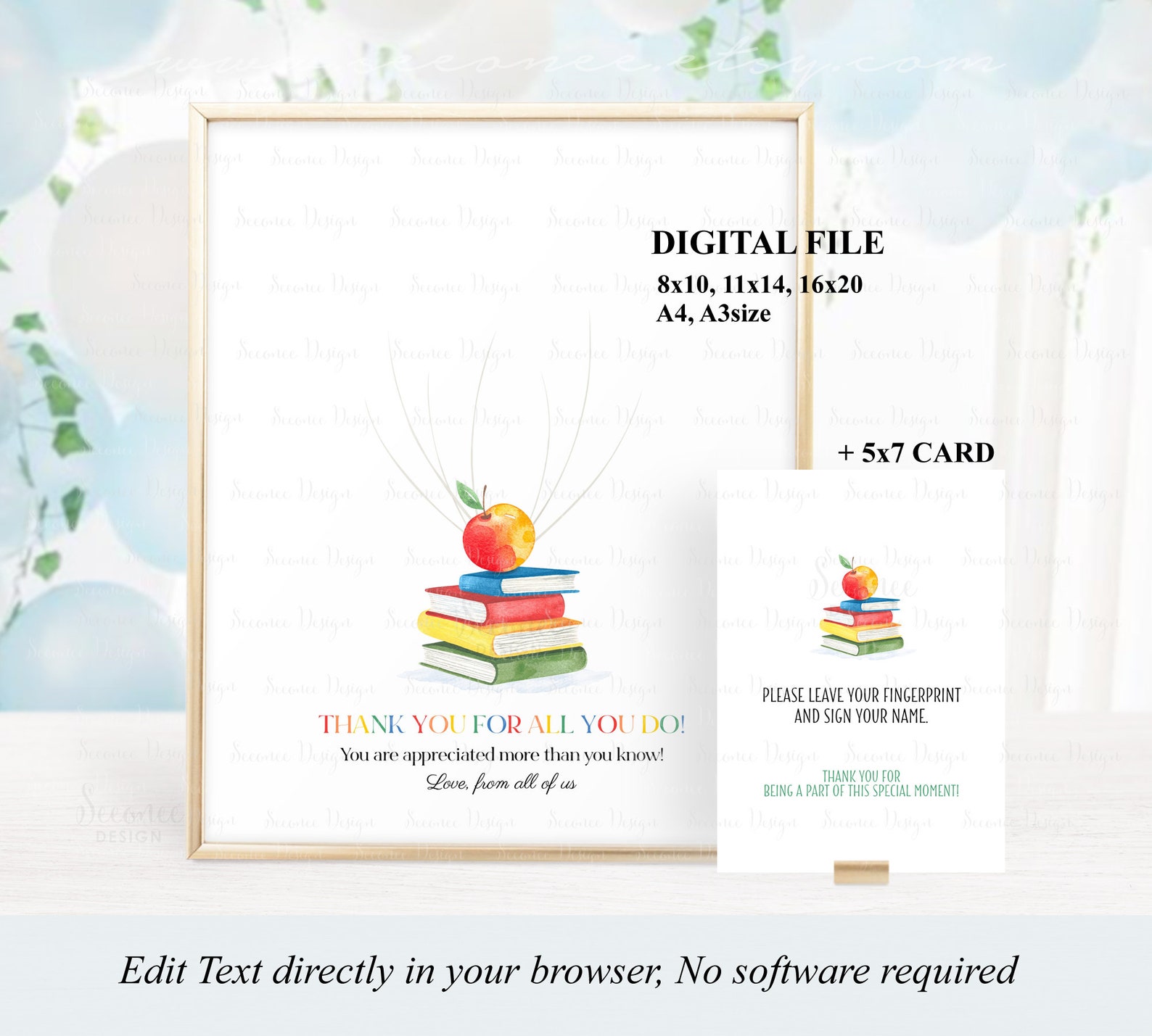 INSTANT DOWNLOAD Editable Apple Fingerprint Art Teacher - Etsy
