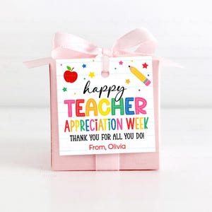 Happy Teacher Appreciation Week Gift Tag Template, Printable Teacher ...