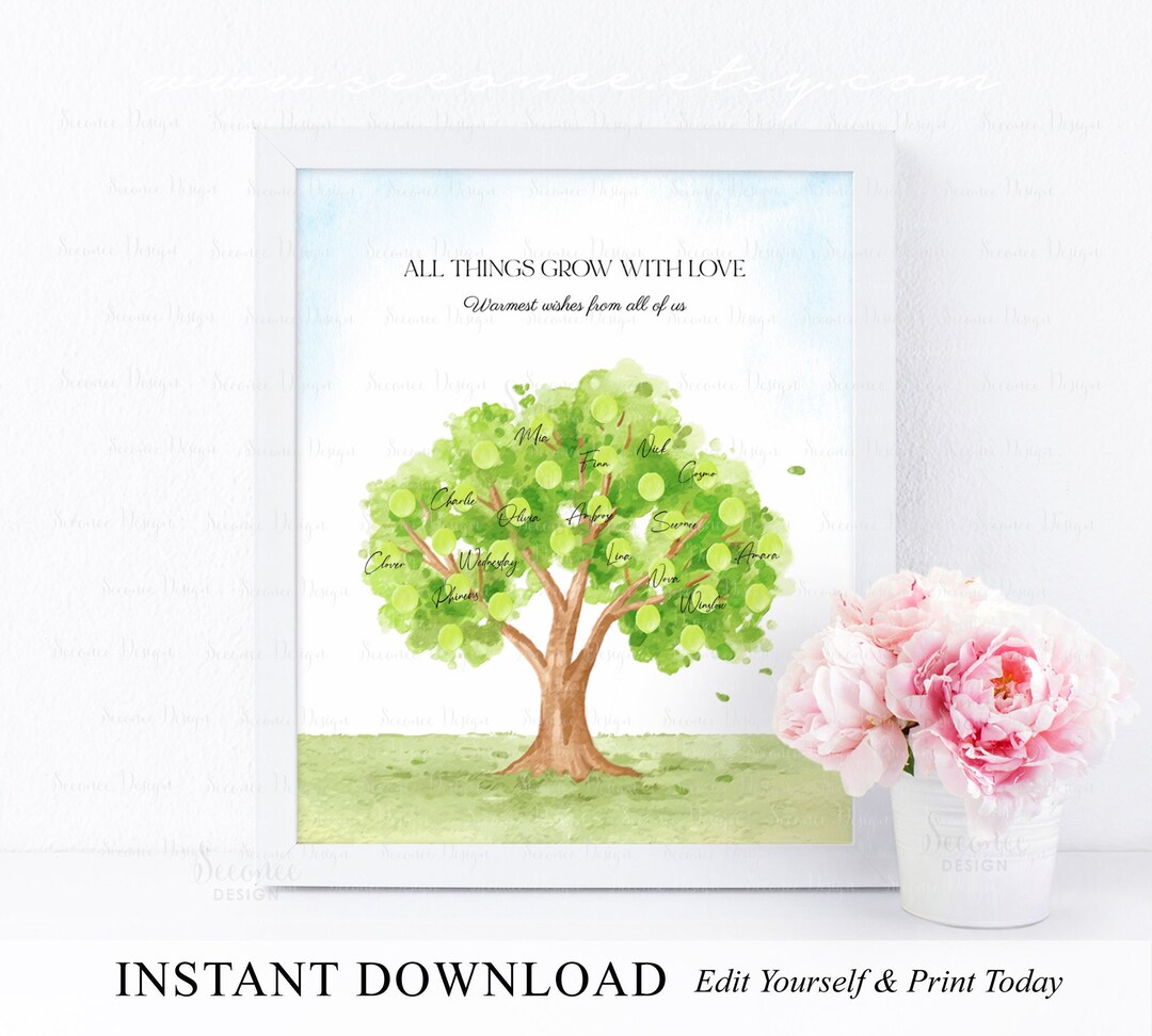 INSTANT DOWNLOAD Editable Lime Tree Signature Guestbook - Etsy