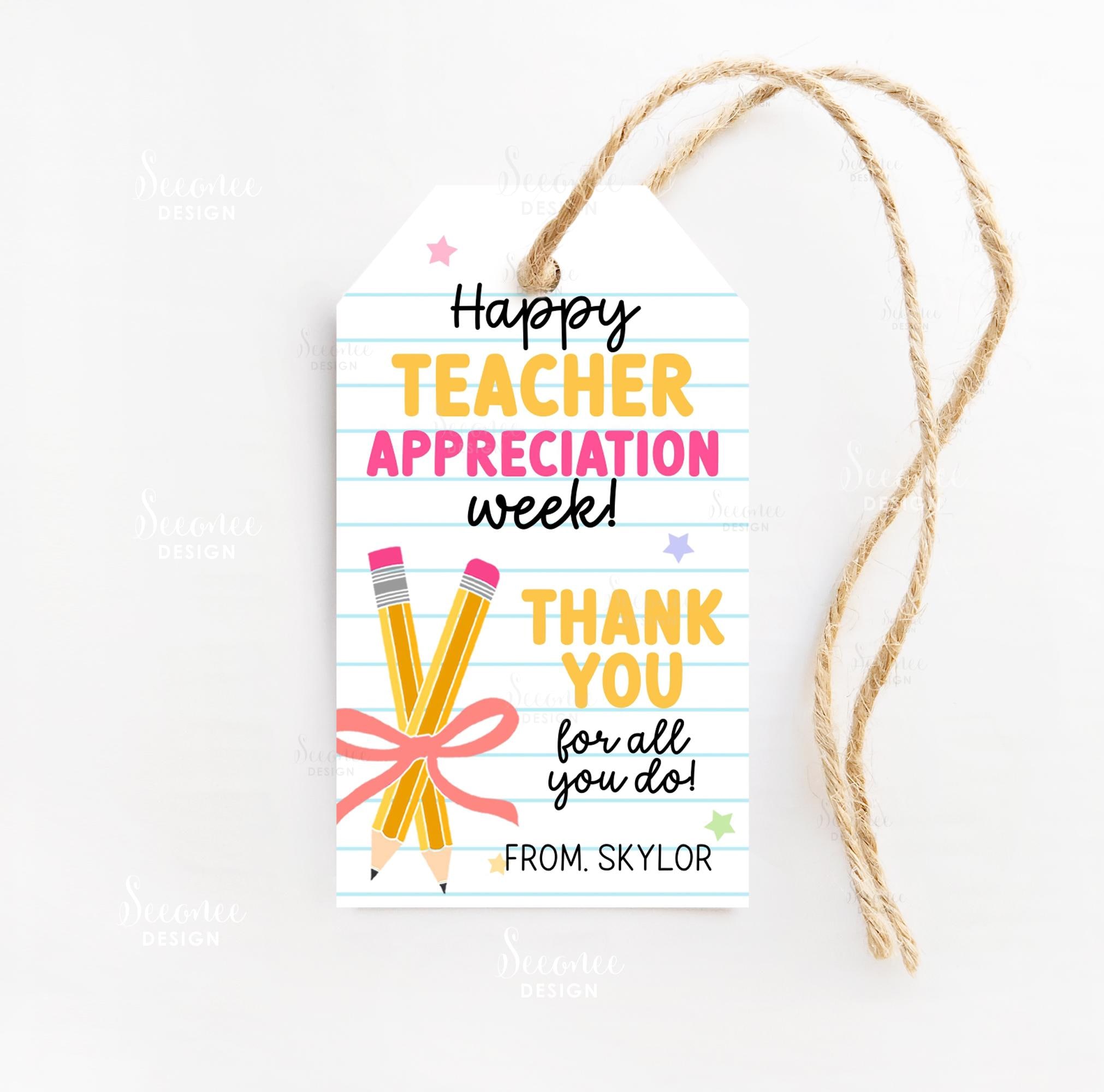Teacher Appreciation Week Gift Tag Printable Teacher Appreciation ...
