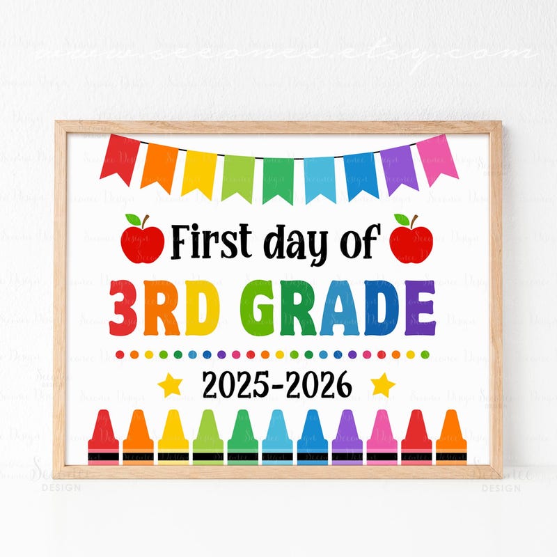 Third Grade Sign - Etsy