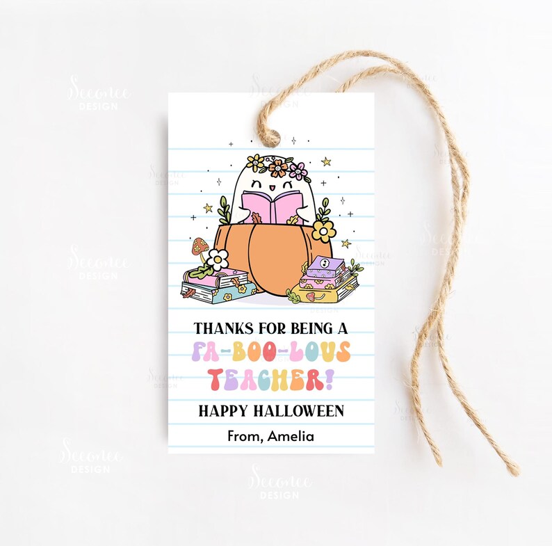 Printable Halloween Gift Tags for Teacher Thanks for Being A Faboolous ...