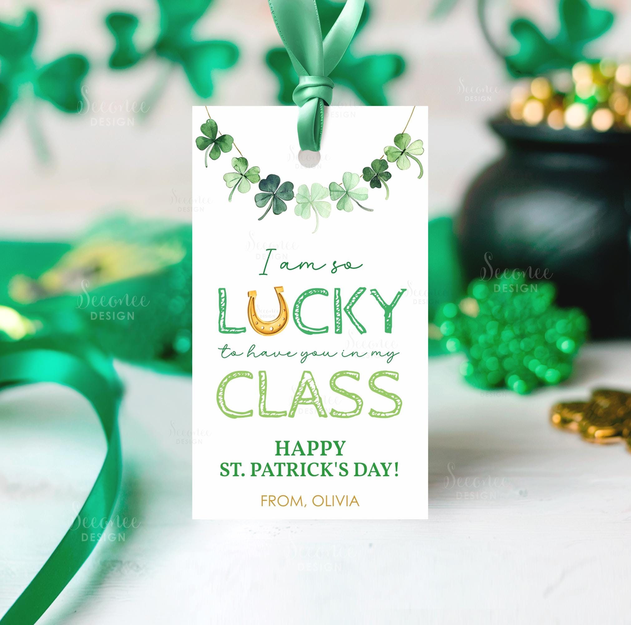 St Patricks Day Gift Tags Printable School Classroom Gift Tag Candy ...