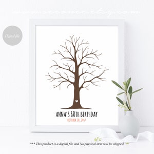 Fingerprint Tree Guest Book Alternative, Thumbprint Tree Poster ...