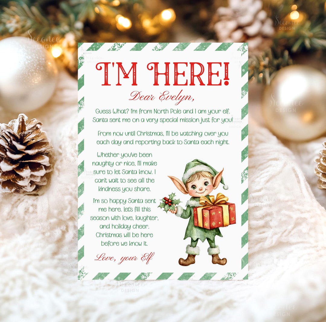 Buy First Time Elf Arrival Letter Printable I'm Here Elf Arrival Letter ...