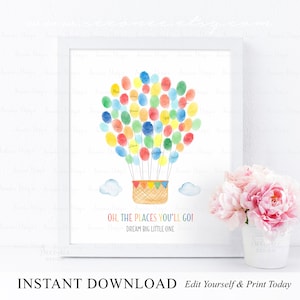 INSTANT DOWNLOAD Editable Oh, the Places You'll Go! Fingerprint ...