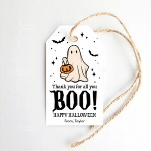 Printable Thanks for All You Boo Halloween Gift Tag, Halloween Thank ...