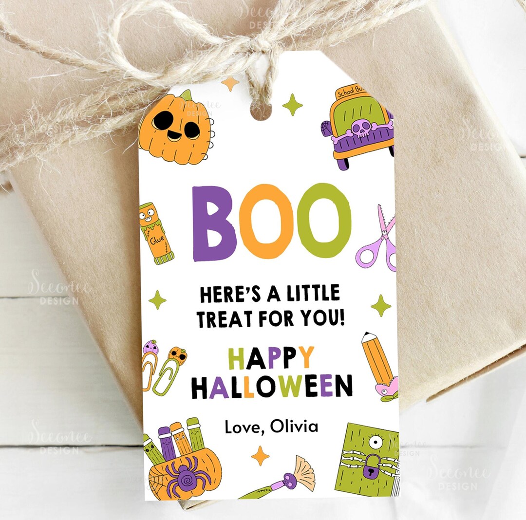 Halloween Gift Tag Printable, Boo Here's A Little Treat for You Tag ...