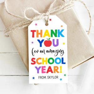 Teacher Appreciation Gift Tags Thank You Teacher Gift Tag End of Year ...