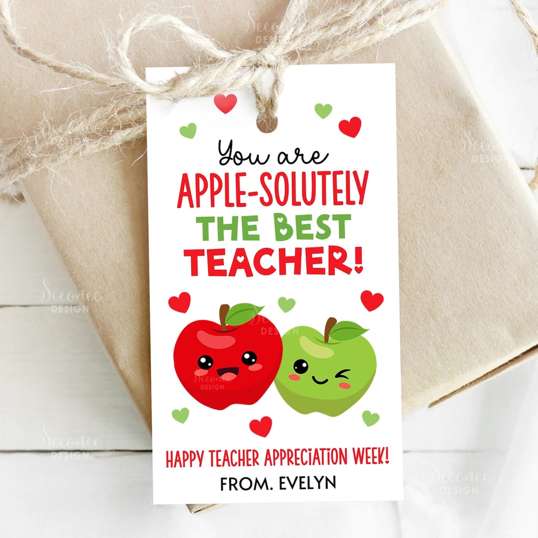 Apple Teacher Appreciation Week Gift Tags Template Printable Teacher ...