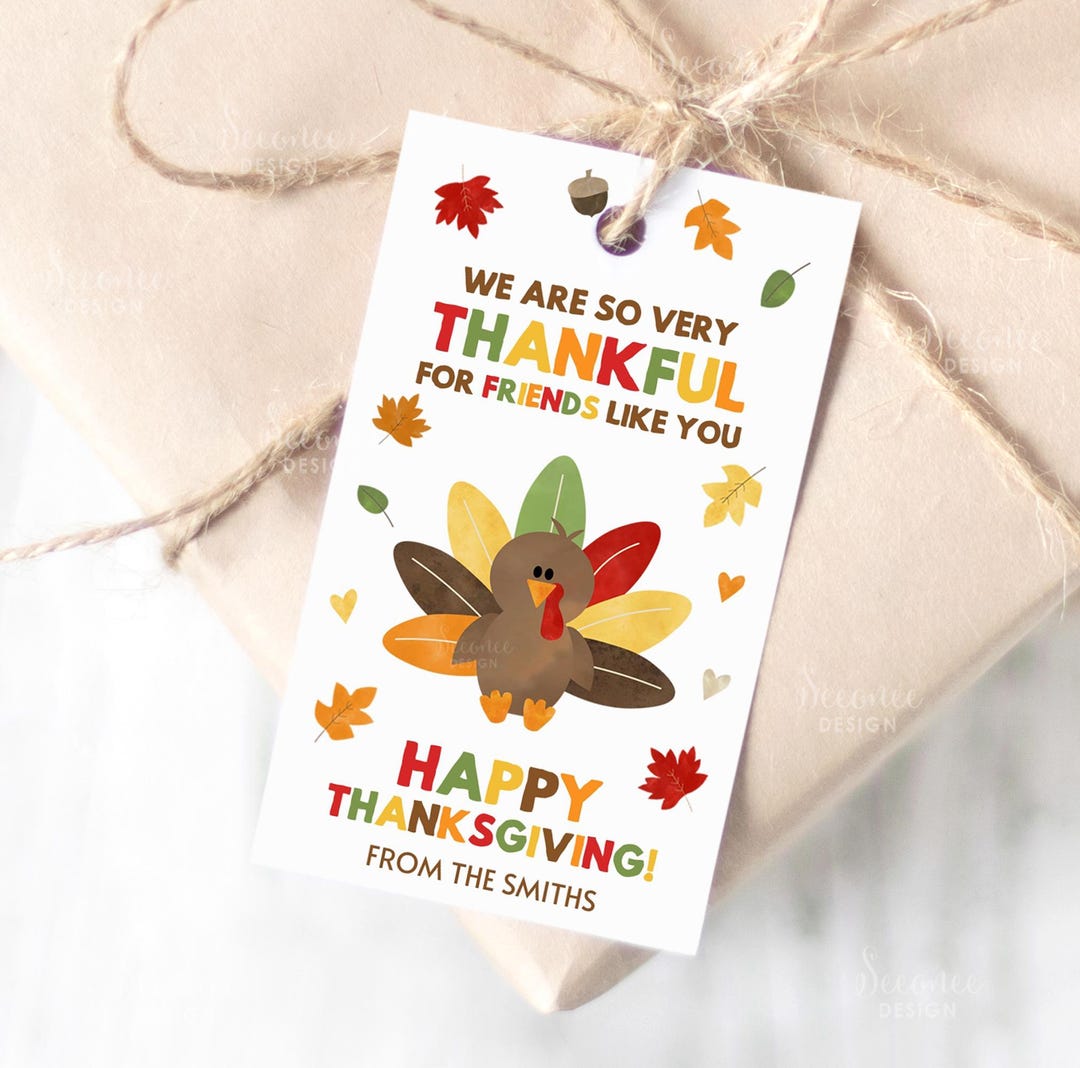 Thanksgiving Gift Tag for School Friends Classmate Kids Friendsgiving ...
