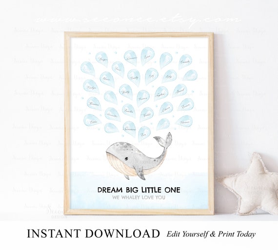 INSTANT DOWNLOAD Editable Whale Nautical Birthday Party - Etsy