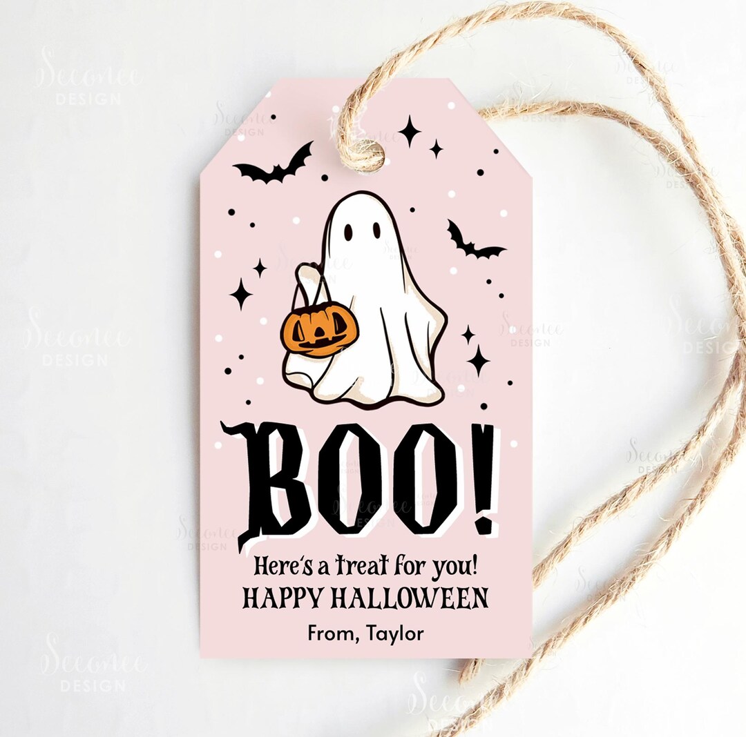 Printable Boo Here's A Treat for You Halloween Gift Tag, Happy ...