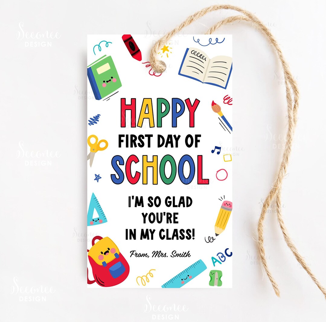 I'm so Glad You're in My Class Tag, Back to School Gift Tag, Printable ...
