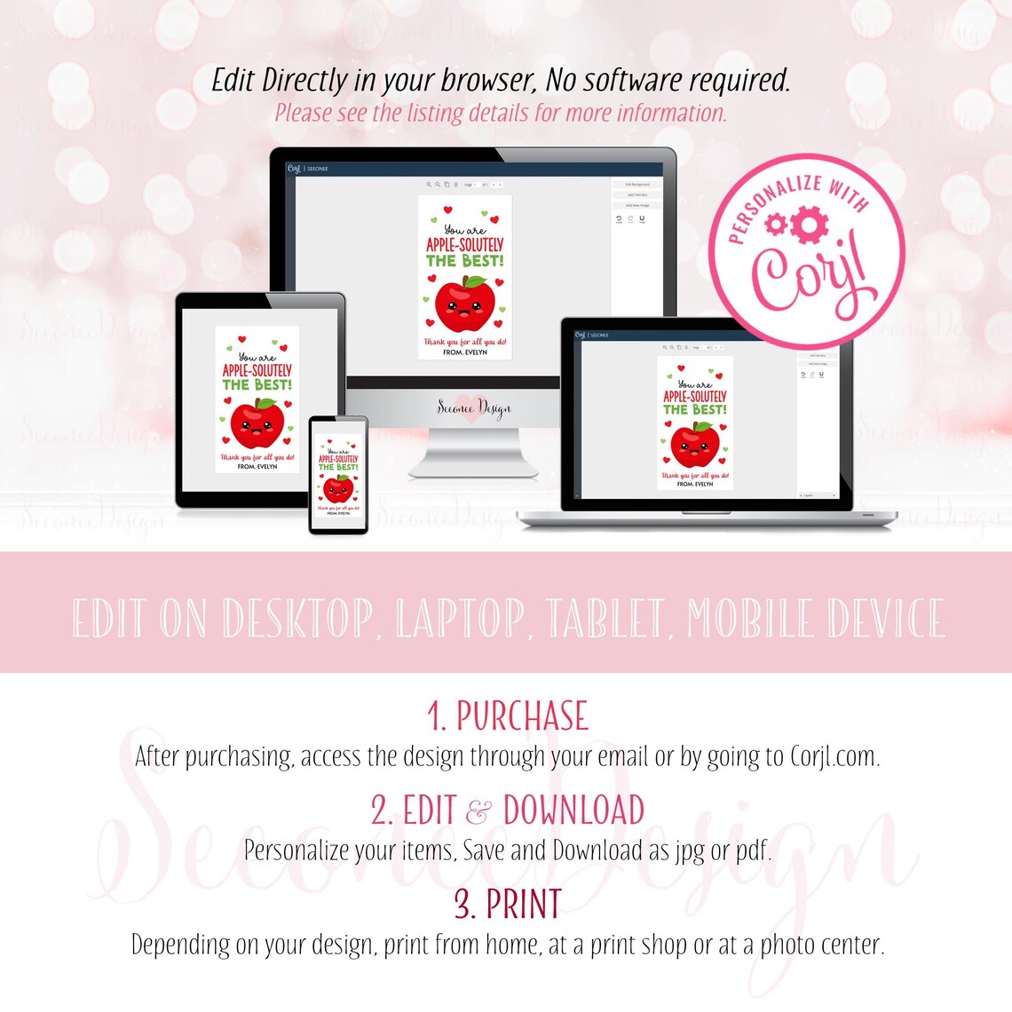 Apple Appreciation Week Gift Tag, You Are Apple-solutely the Best Gift ...