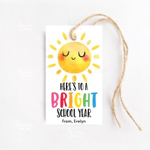 Here's to A Bright School Year Welcome Back to School Gift Tag ...