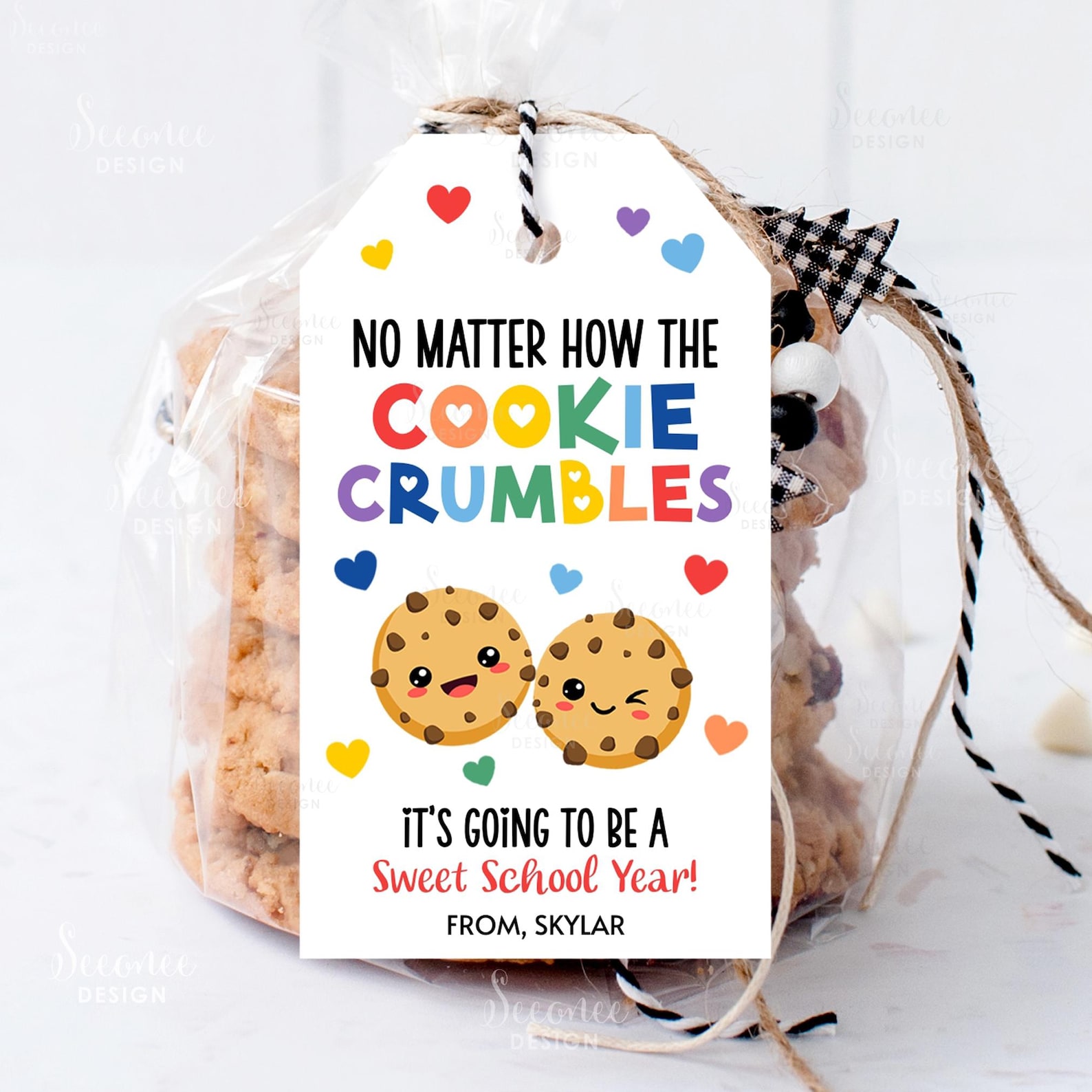 Happy First Day Tags Back to School Cookie Tag 1st Day of School Sweet ...