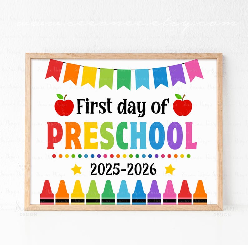 First Day of Preschool Sign Printable, Back to School Sign, First Day ...