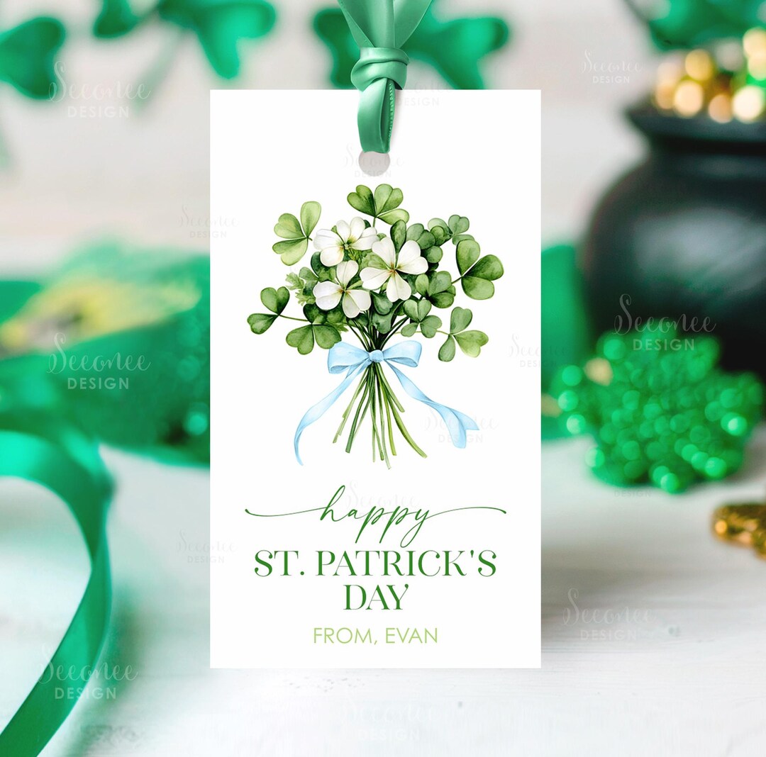 Printable St. Patrick's Day Gift Tags Editable St Patricks Day ...