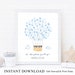 Editable Navy Blue Hot Air Balloon Party Fingerprint Guestbook, Oh the ...
