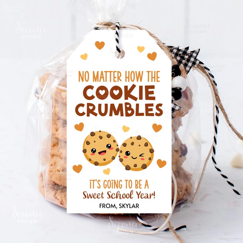 First Day of School Cookie Gift Tags Back to School Sweet Favor Label ...