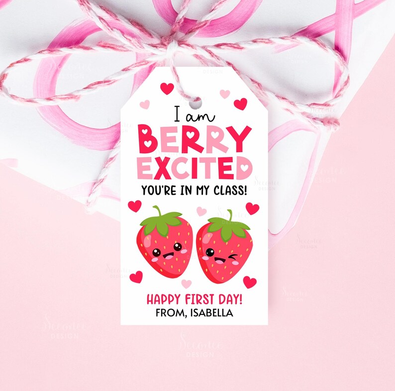 Printable Back to School Gift Tag Template Strawberry Teacher Gift for ...
