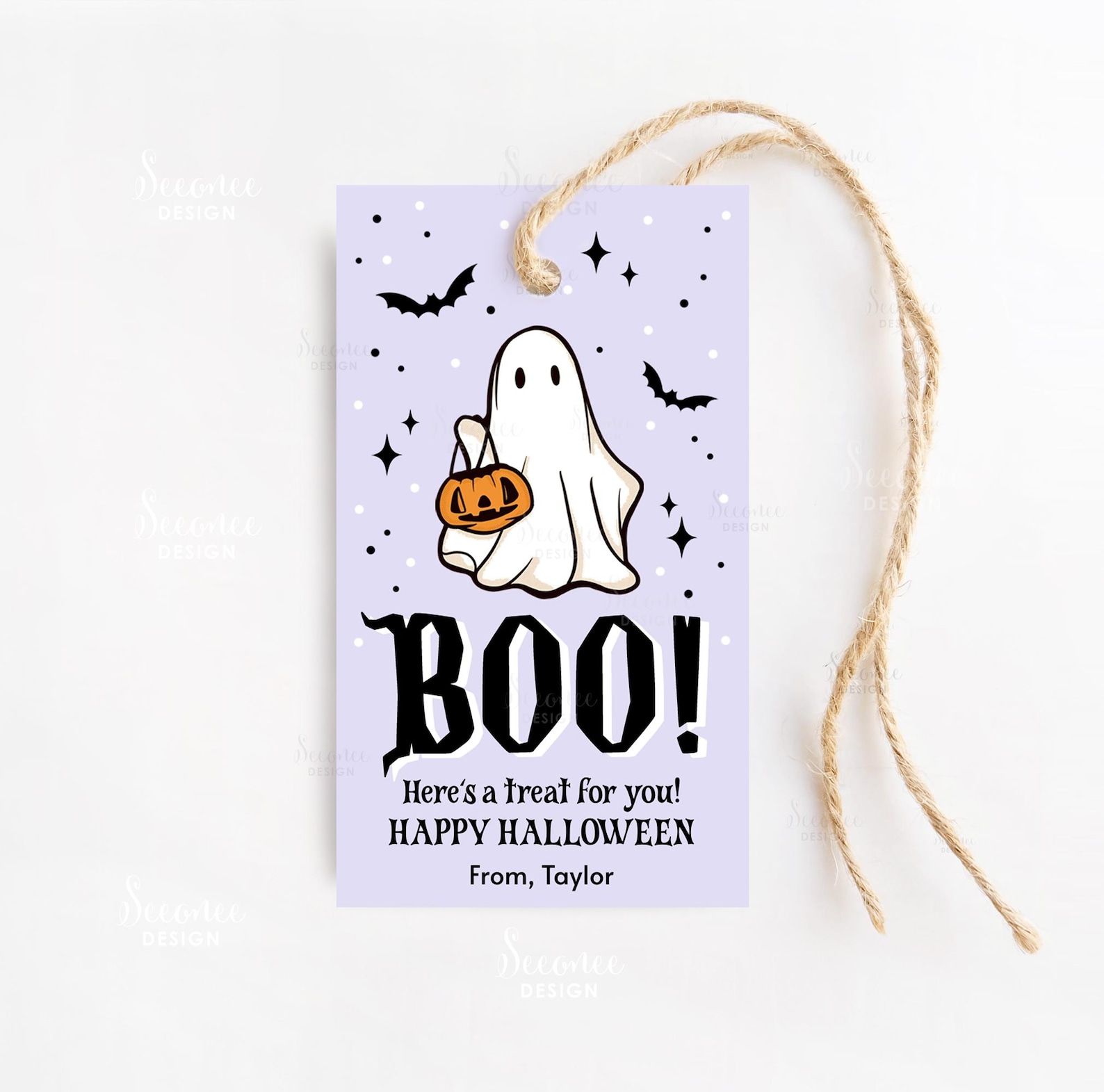 Boo Here's A Treat for You Halloween Gift Tag, Printable Happy ...
