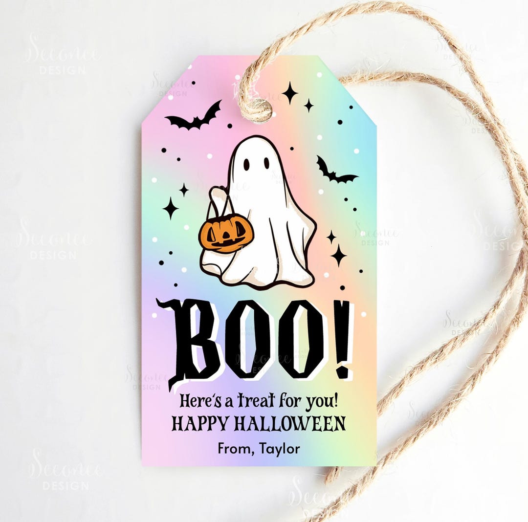 Printable Boo Here's A Treat for You Halloween Gift Tag, Happy ...