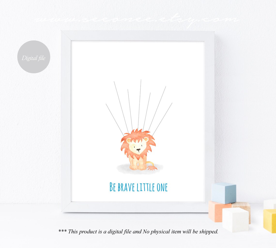 Lion Fingerprint Guestbook, Birthday Thumbprint Poster Guest Book ...