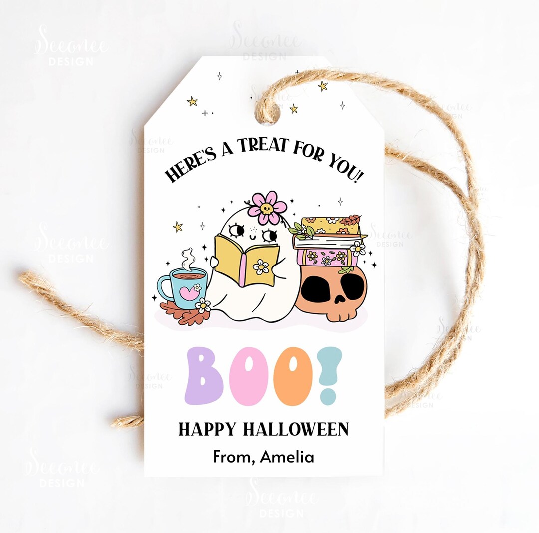 Boo Here's A Treat for You Happy Halloween Gift Tags Printable, Trick ...