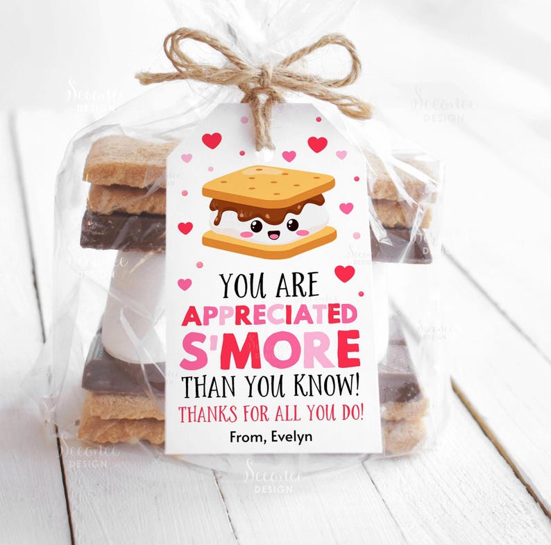 Editable S'mores Gift Tag Template Printable Appreciated Smore Than You ...