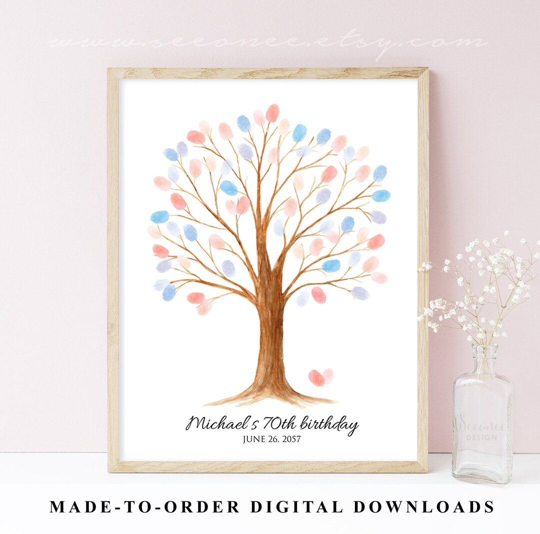 Thumbprint Tree Guestbook Alternative, Family Tree, Birthday ...