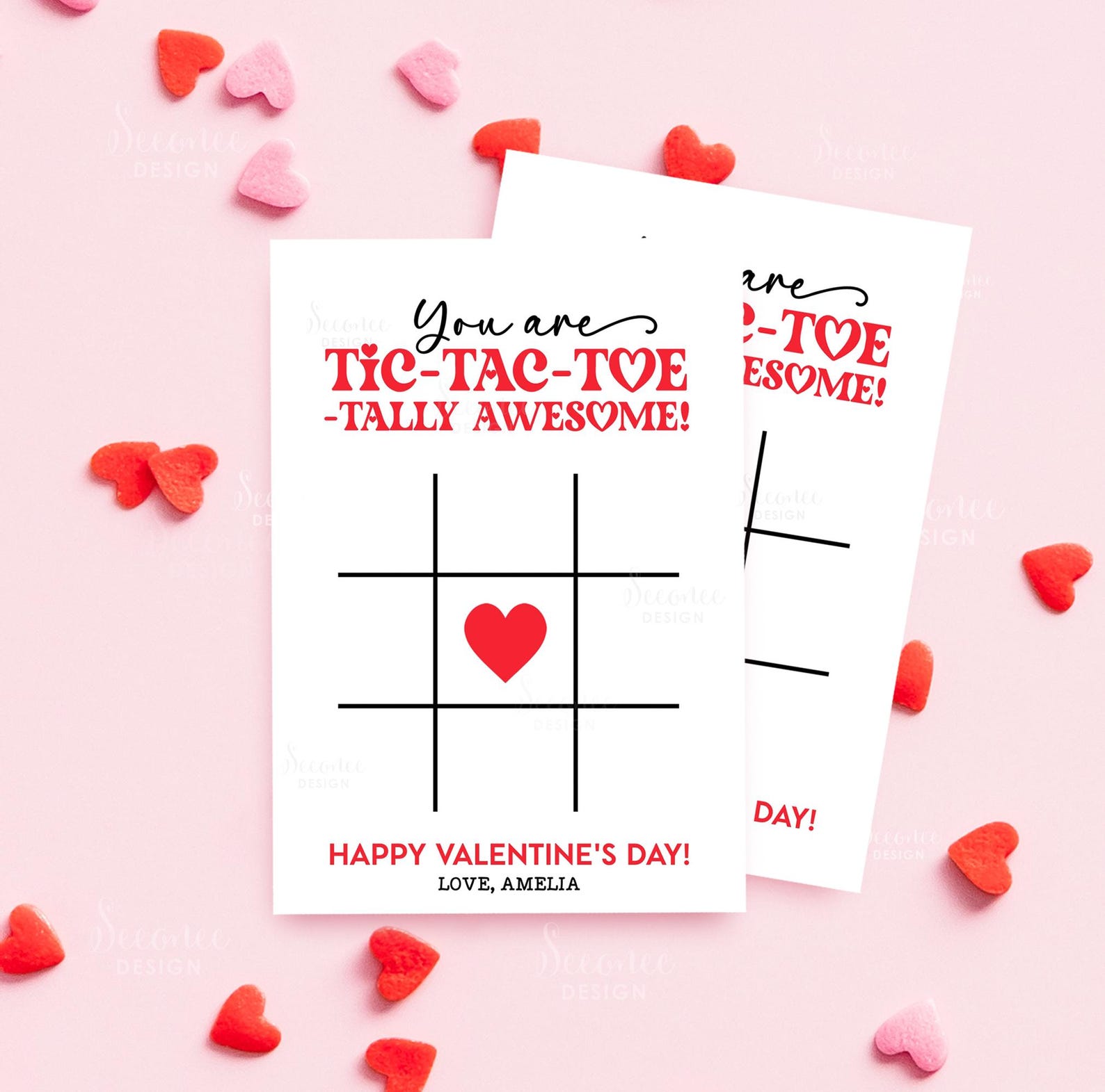 Printable Valentine's Day Tic Tac Toe Cards Kids Valentine Activity ...