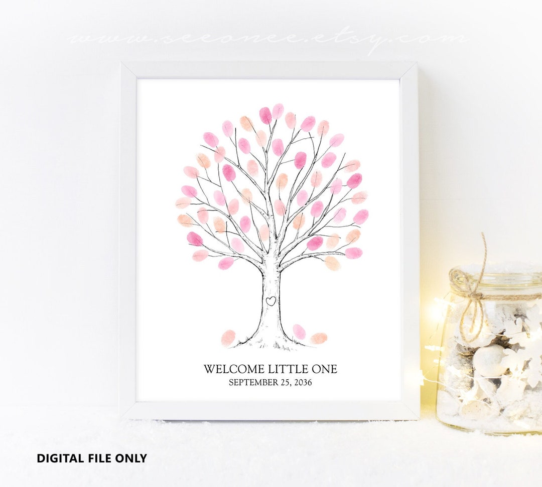 Fingerprint Tree Guestbook DIGITAL FILE, Thumbprint Tree Alternative ...