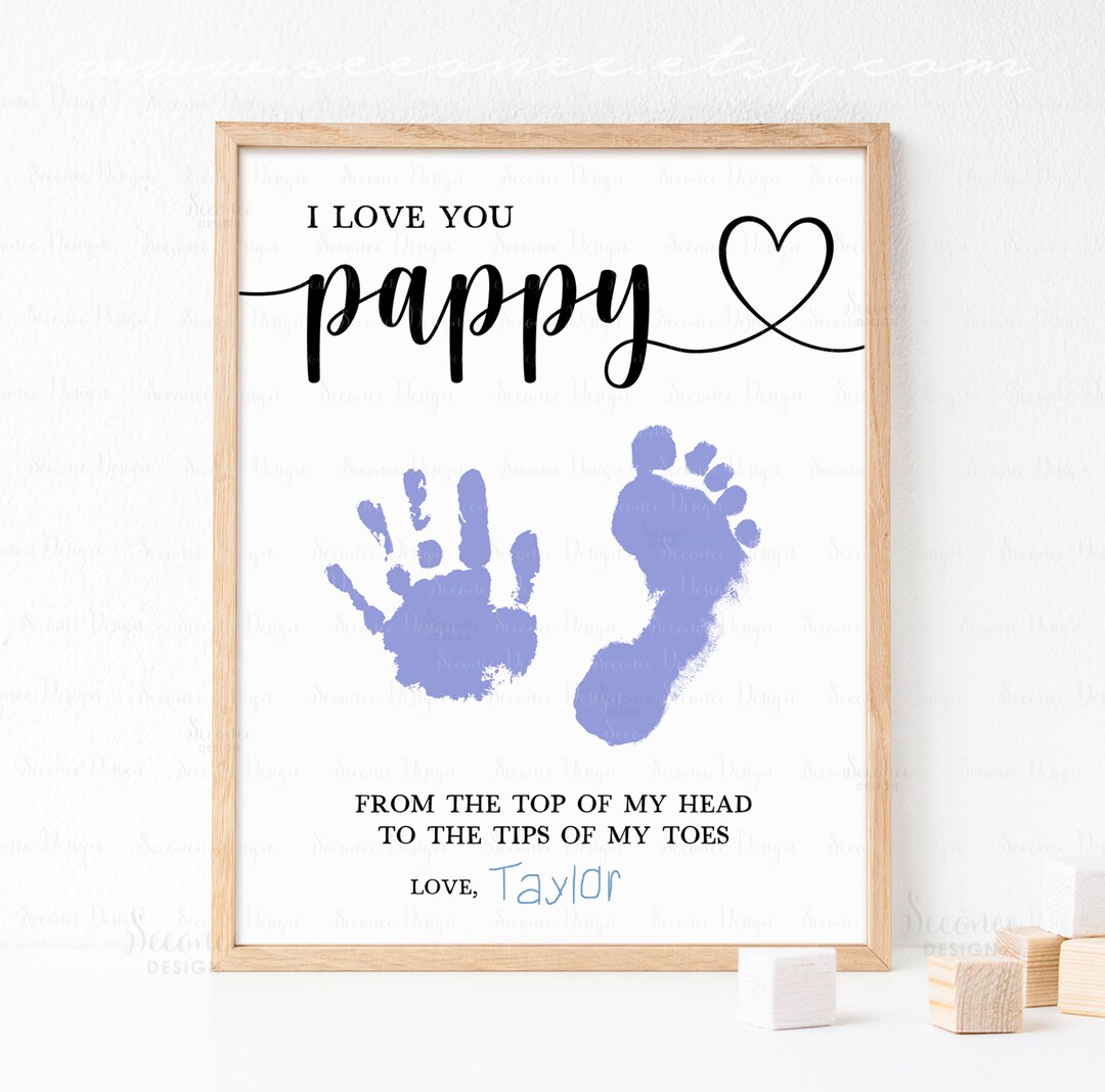 Pappy Birthday Gift Ideas, Fathers Day Handprint Footprint Craft ...