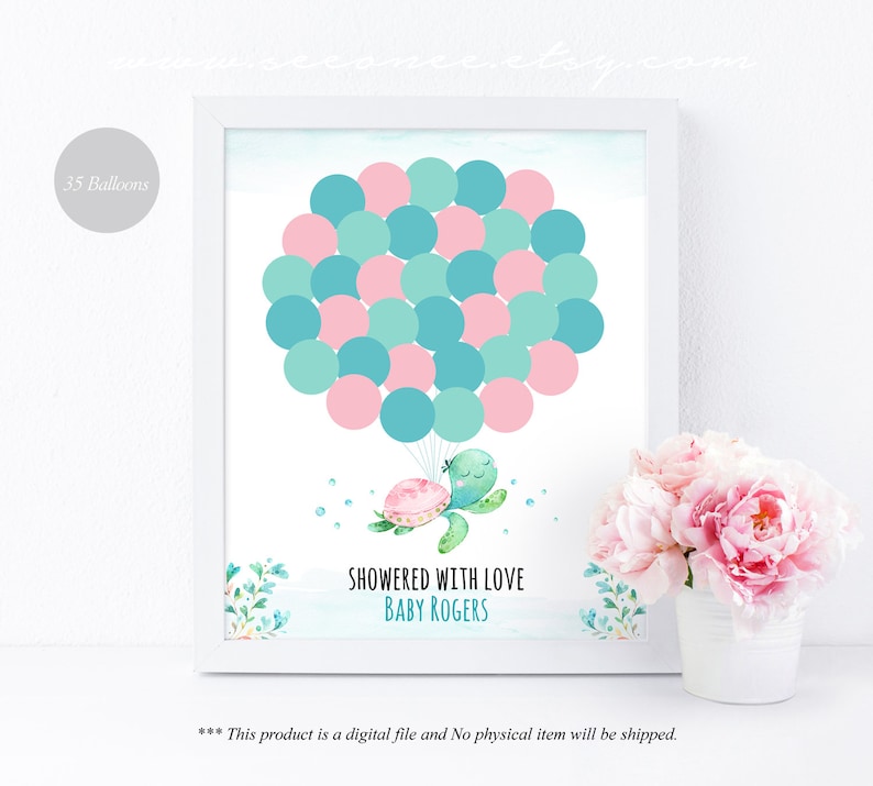 Turtle Signature Guestbook Poster Ocean Turtle Baby Shower - Etsy